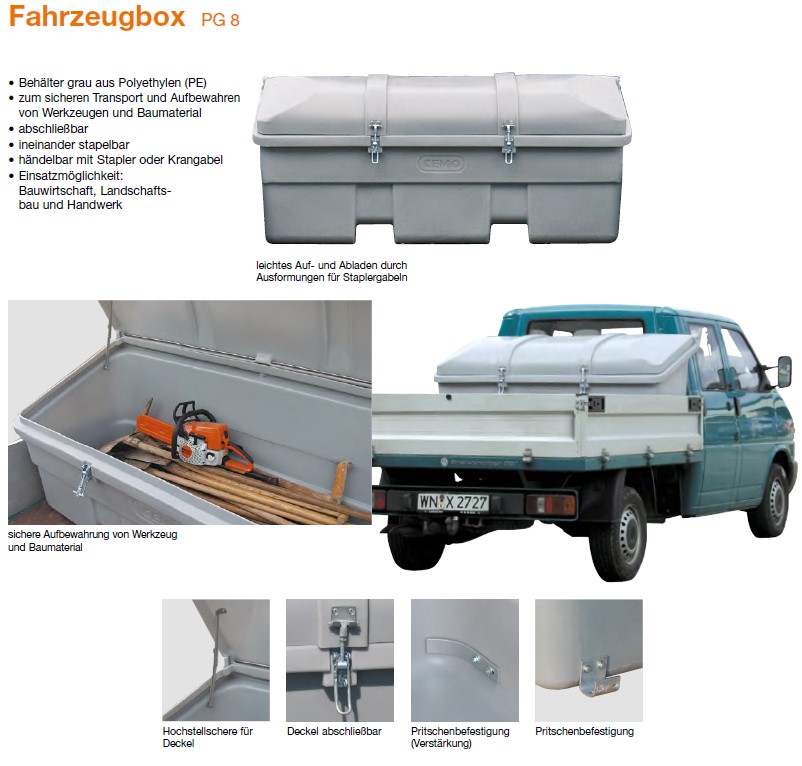 Fahrzeugbox 750 Werkzeugkiste und Transportkiste - 7841, grau, CEMO